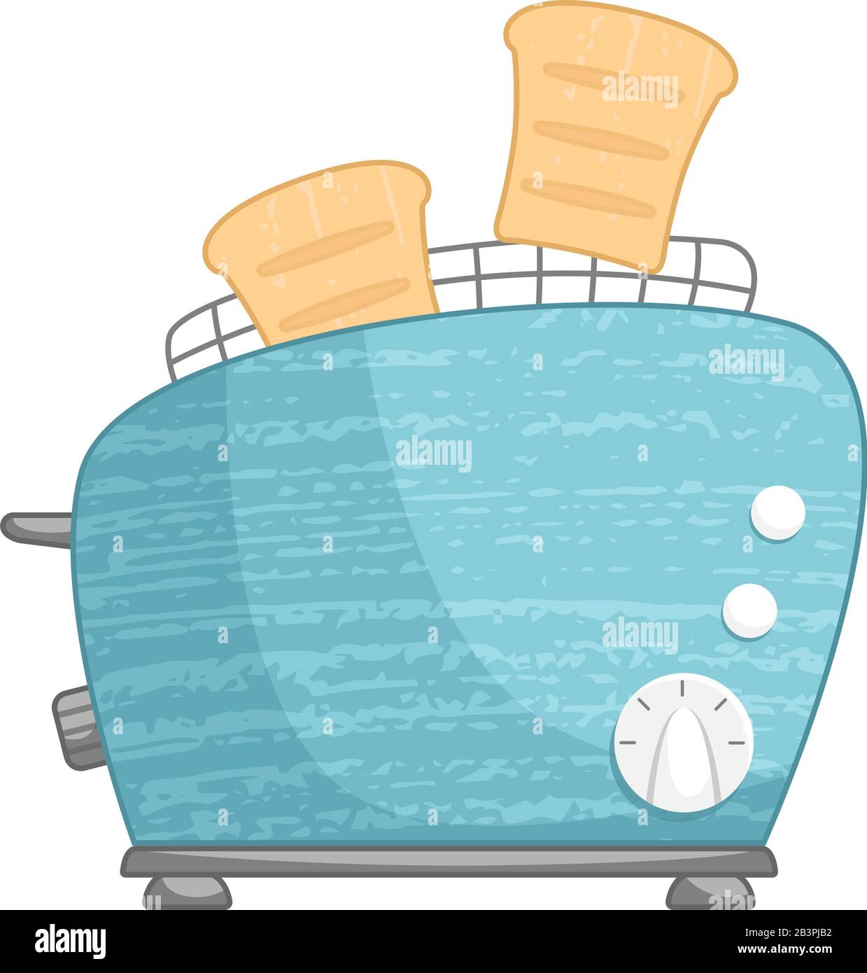 Vector flat toaster with pieces of bread. Isolated illustration Stock ...