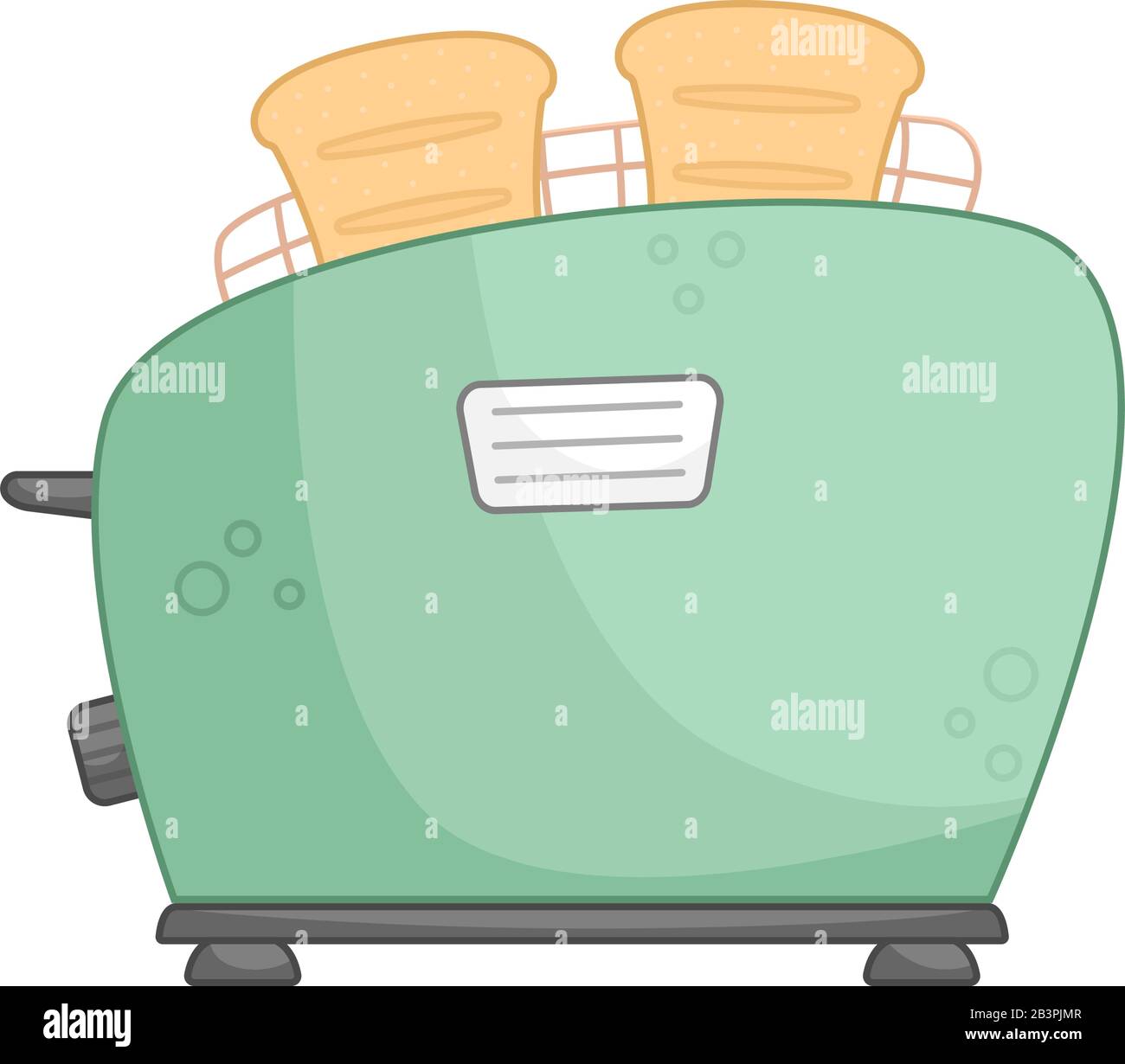 Vector flat toaster with pieces of bread. Isolated illustration Stock ...