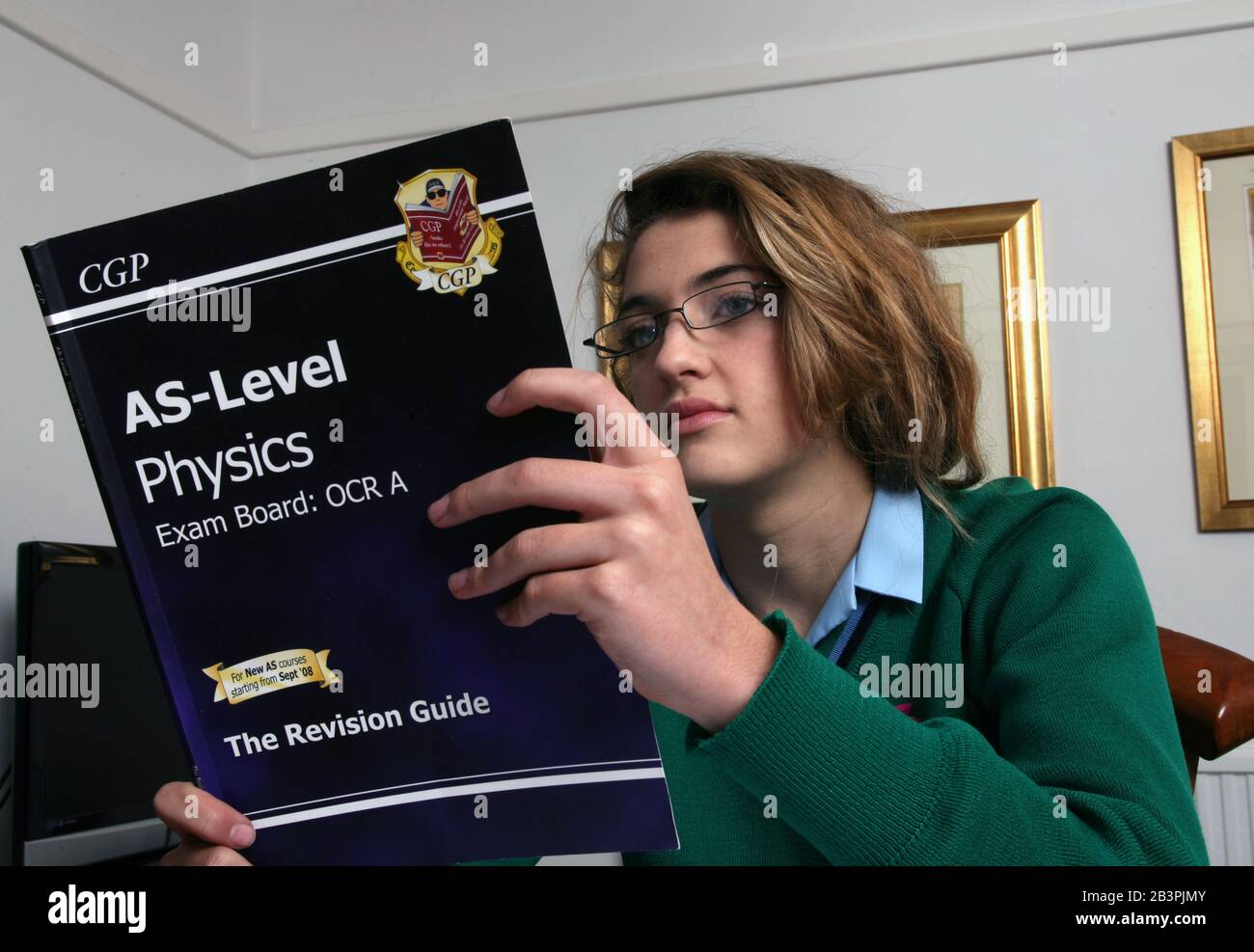 Sixth form student studying physics A Levels UK Stock Photo - Alamy