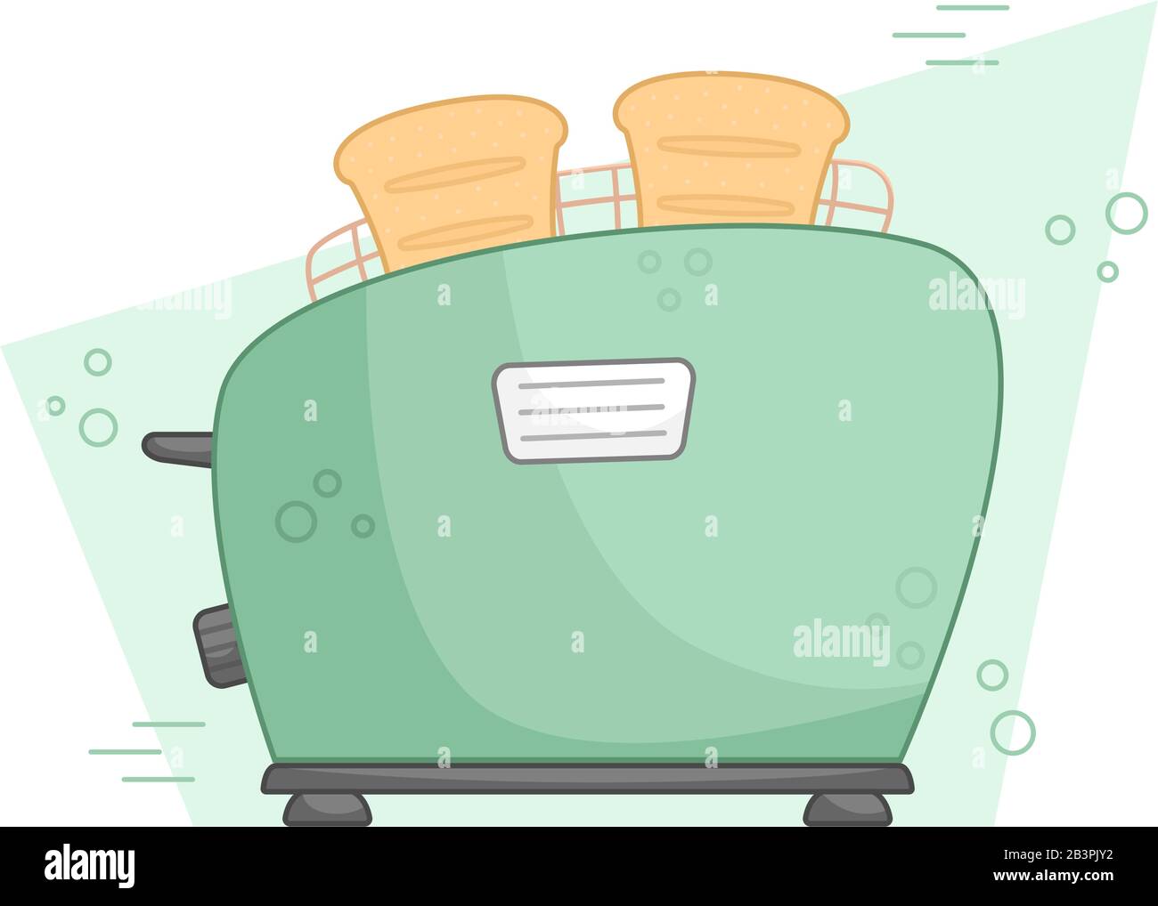 Vector flat toaster with pieces of bread. Isolated illustration Stock ...