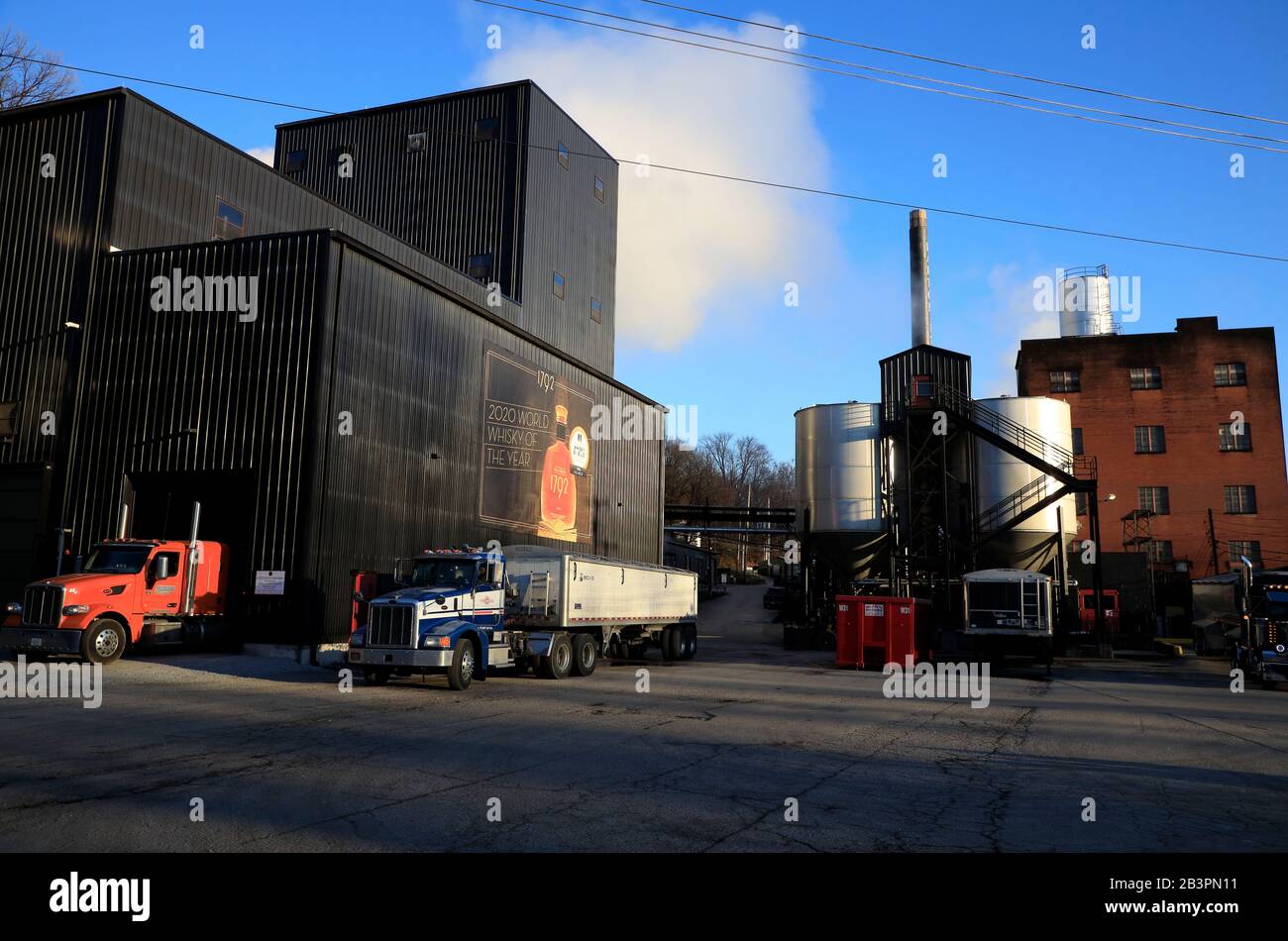 A truck unloading corns in Barton 1792 distillery.Bardstown.Kentucky ...