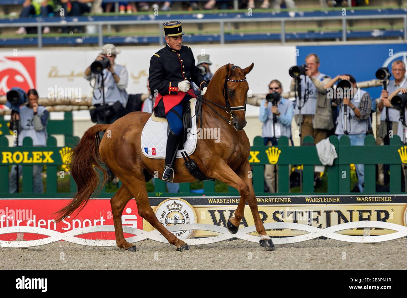 Hubert Perring (FRA) riding Diabolo St. Maurice - World Equestrian Games, Aachen, - August 23 ...