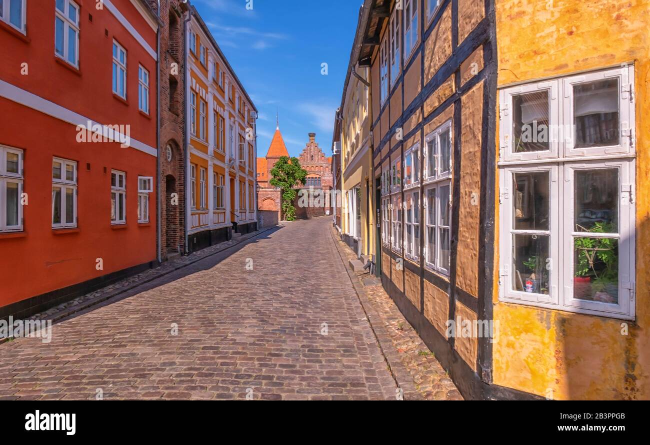 Street in medieval city of Ribe, Denmark Stock Photo - Alamy