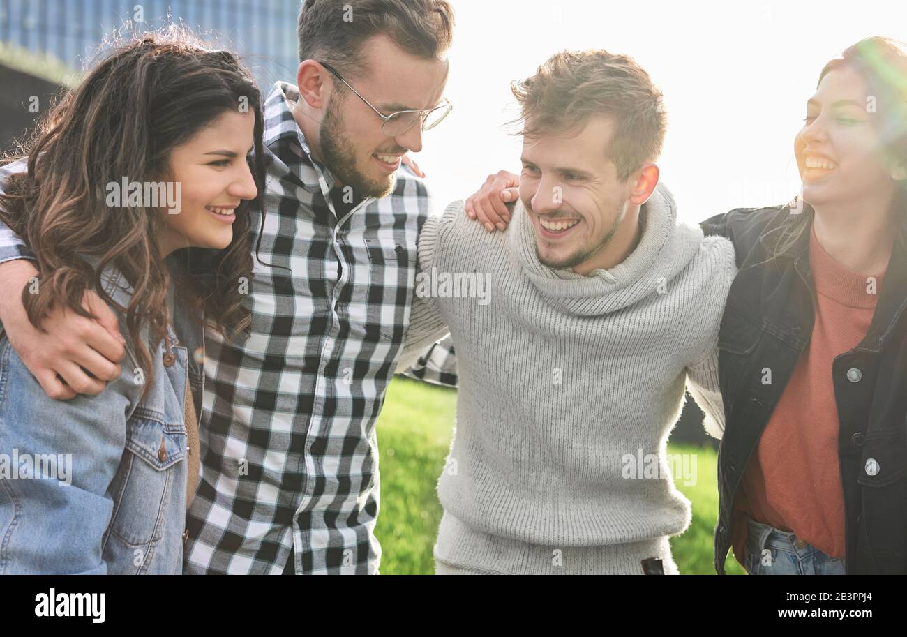 Young people having happy time together Stock Photo - Alamy