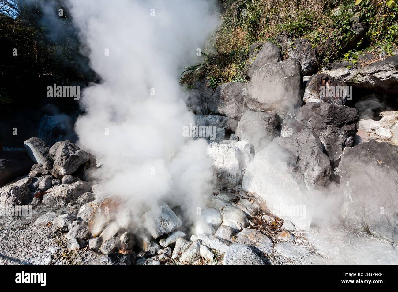 Hot spring (Jigoku), volcanic pool of boiling water in Kannawa district ...