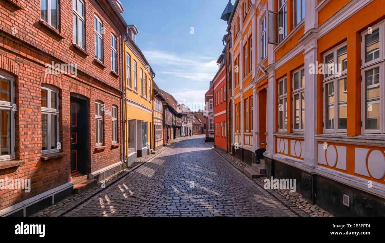 Street in medieval city of Ribe, Denmark Stock Photo - Alamy