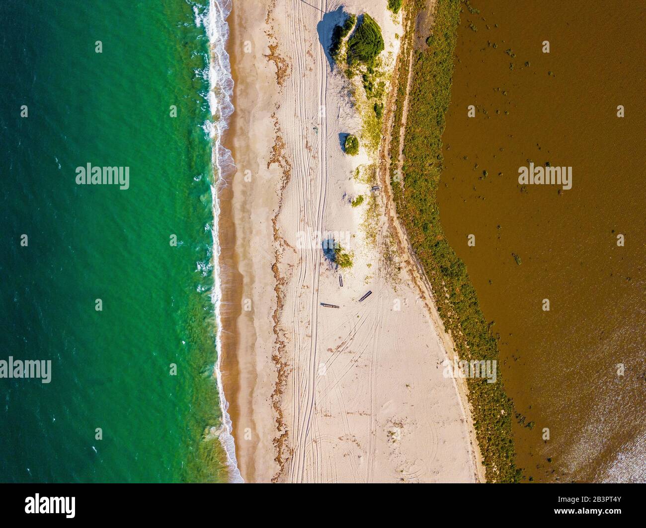 Aerial view of beautiful Macaneta Beach, north Maputo, Mozambique ...