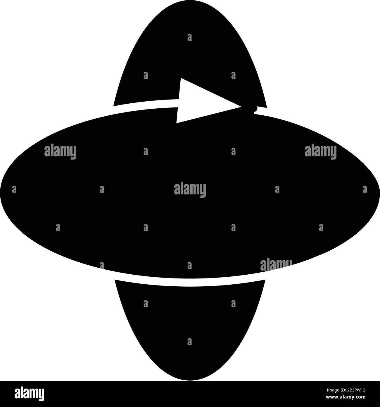 Rotation direction black icon, concept illustration, vector flat symbol ...