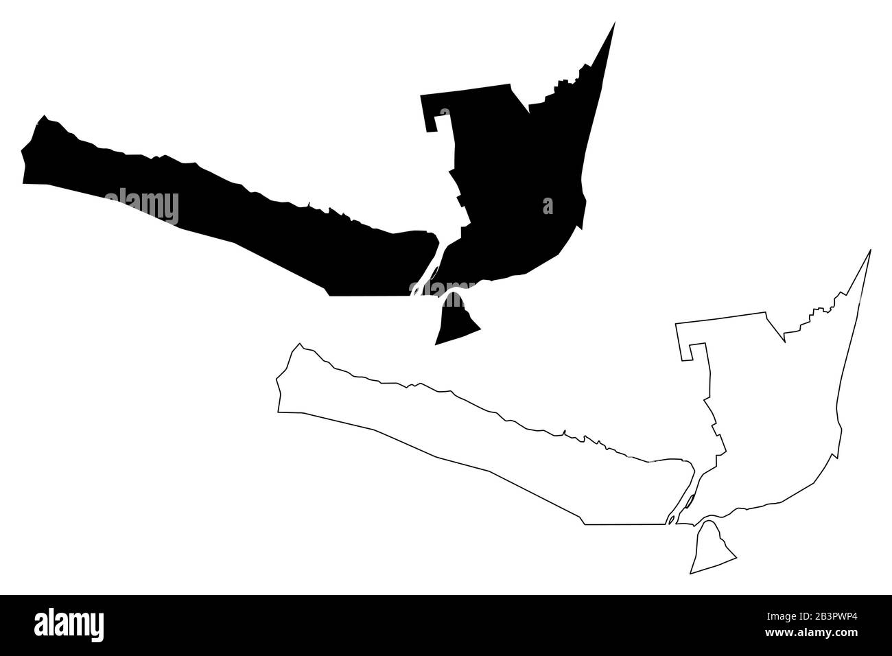 Shkoder City (Republic of Albania) map vector illustration, scribble ...