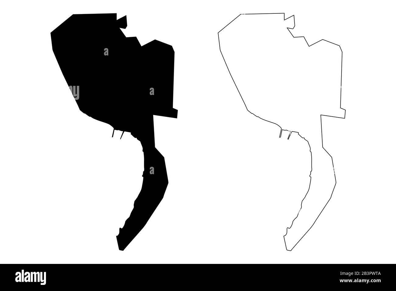 Vlore City (Republic of Albania) map vector illustration, scribble ...