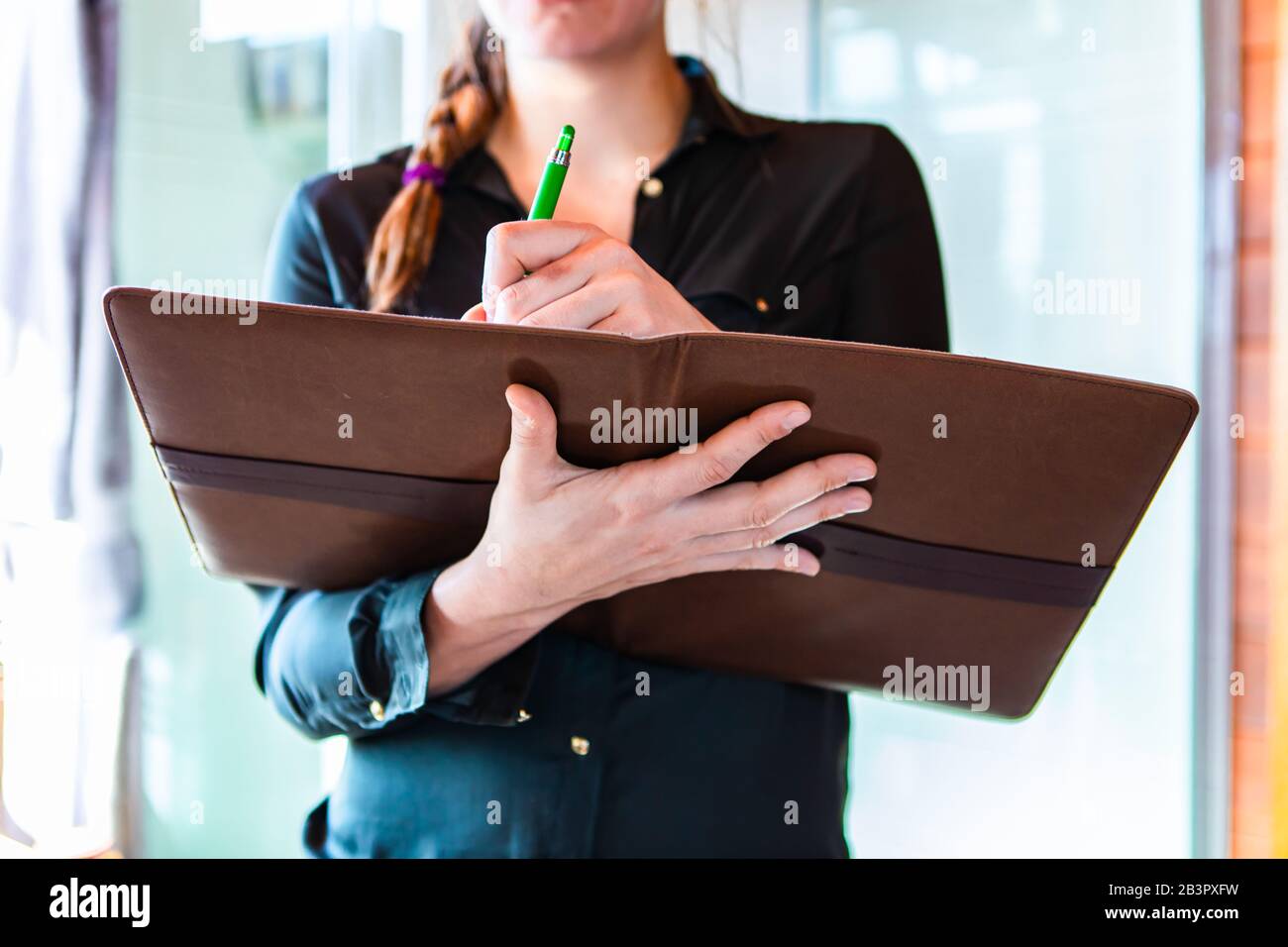 selective focus and close up cropped view of a clipboard on ...