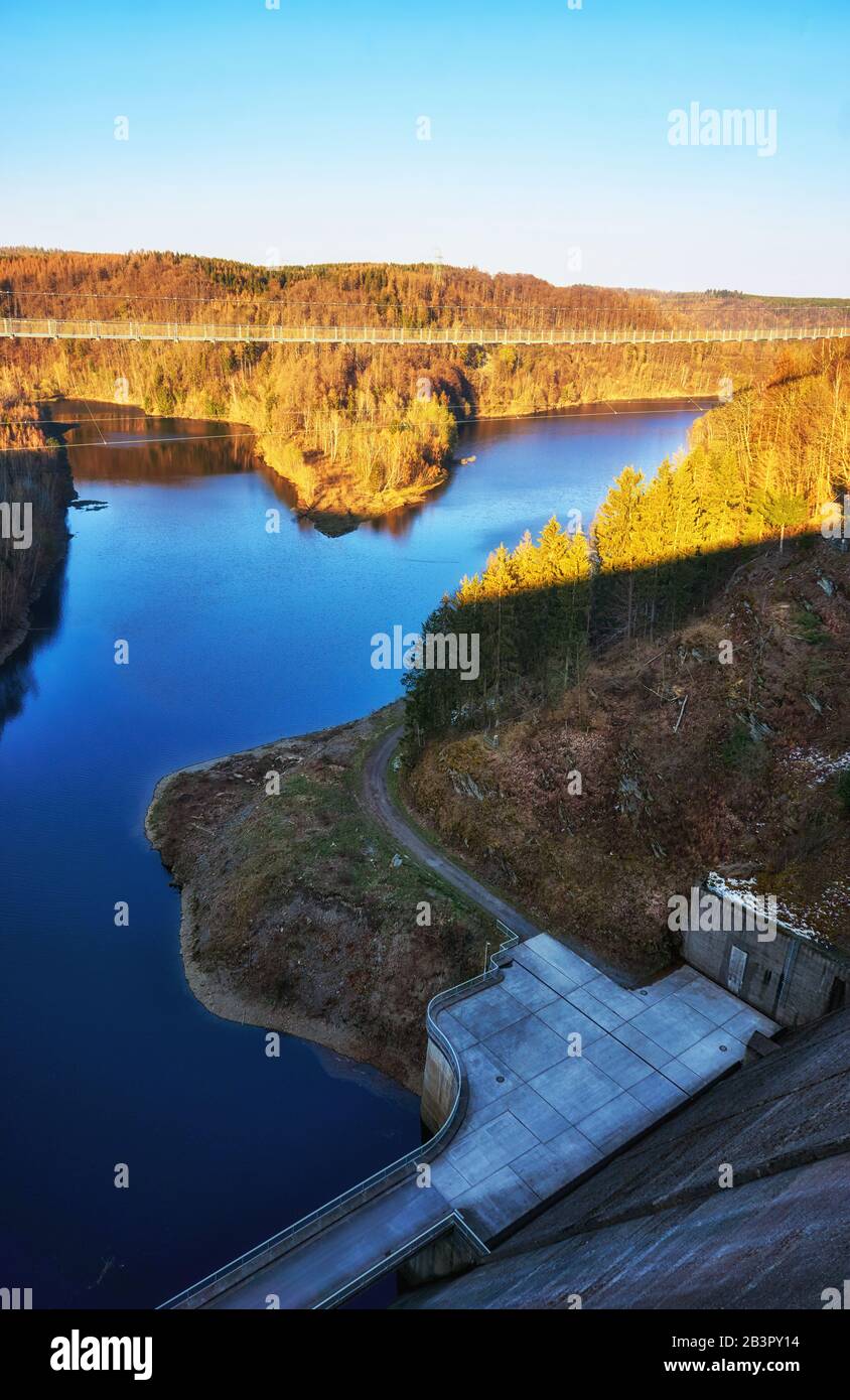 The longest pedestrian suspension bridge in the world on the Rappbode ...