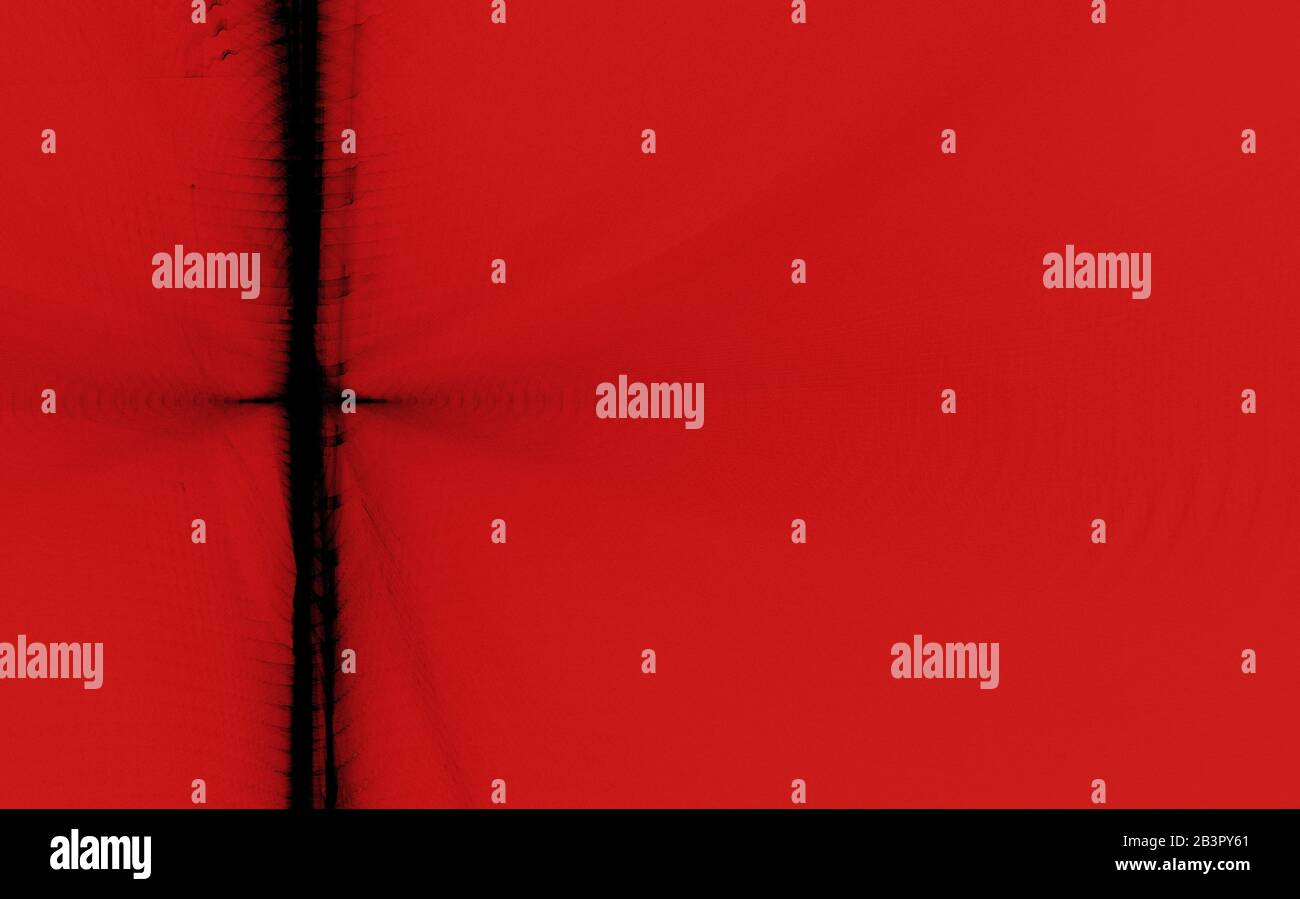 Colorful computer generated science fiction object on red ground with ...