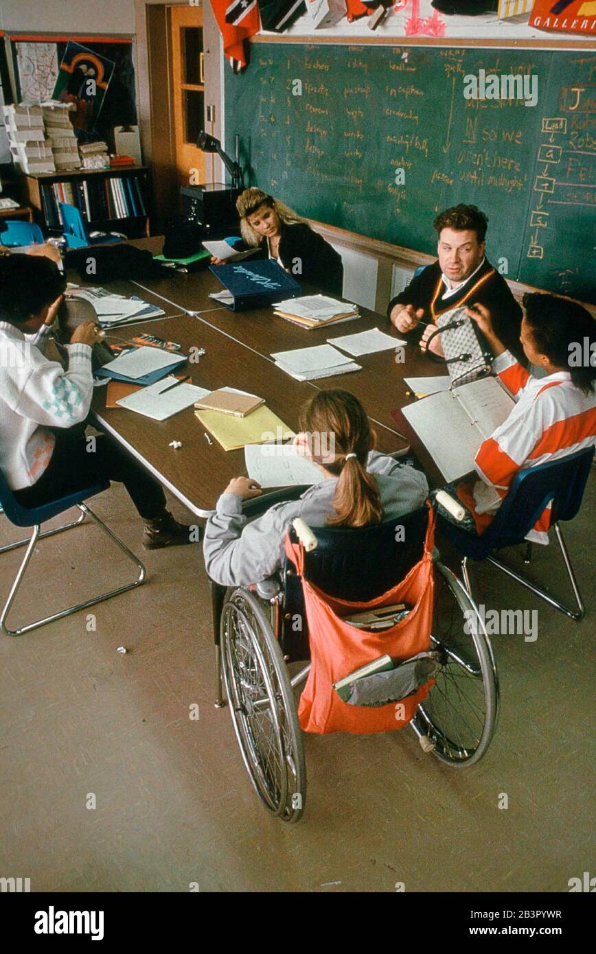 Handicapped teen in public high school hi-res stock photography and ...