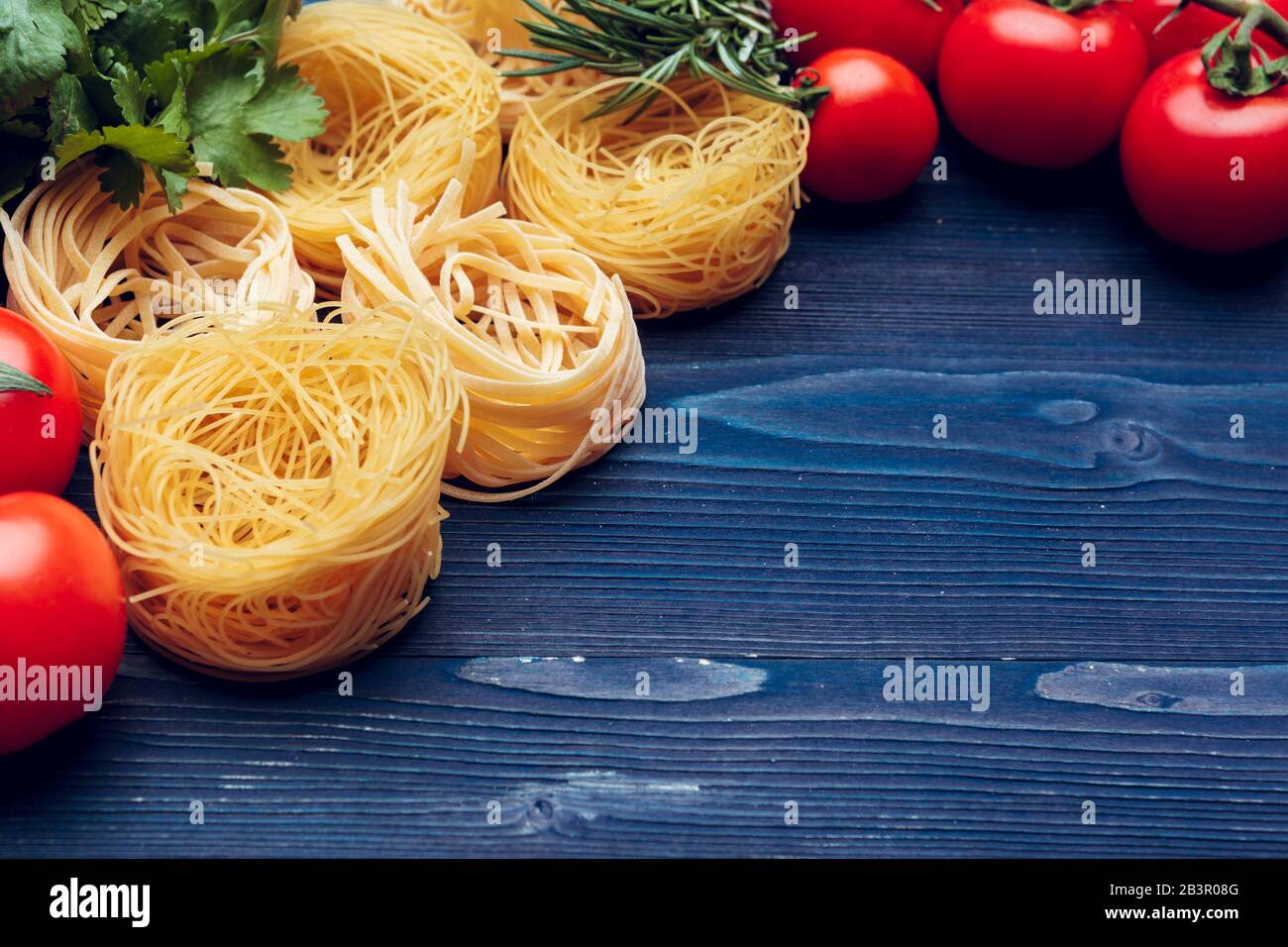 top view closeup detail of tagliatelle Italian pasta Stock Photo - Alamy