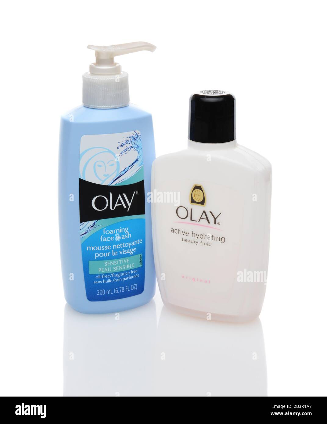 IRVINE, CA - DECEMBER 12, 2013: Two Bottles of Olay Beauty producys ...