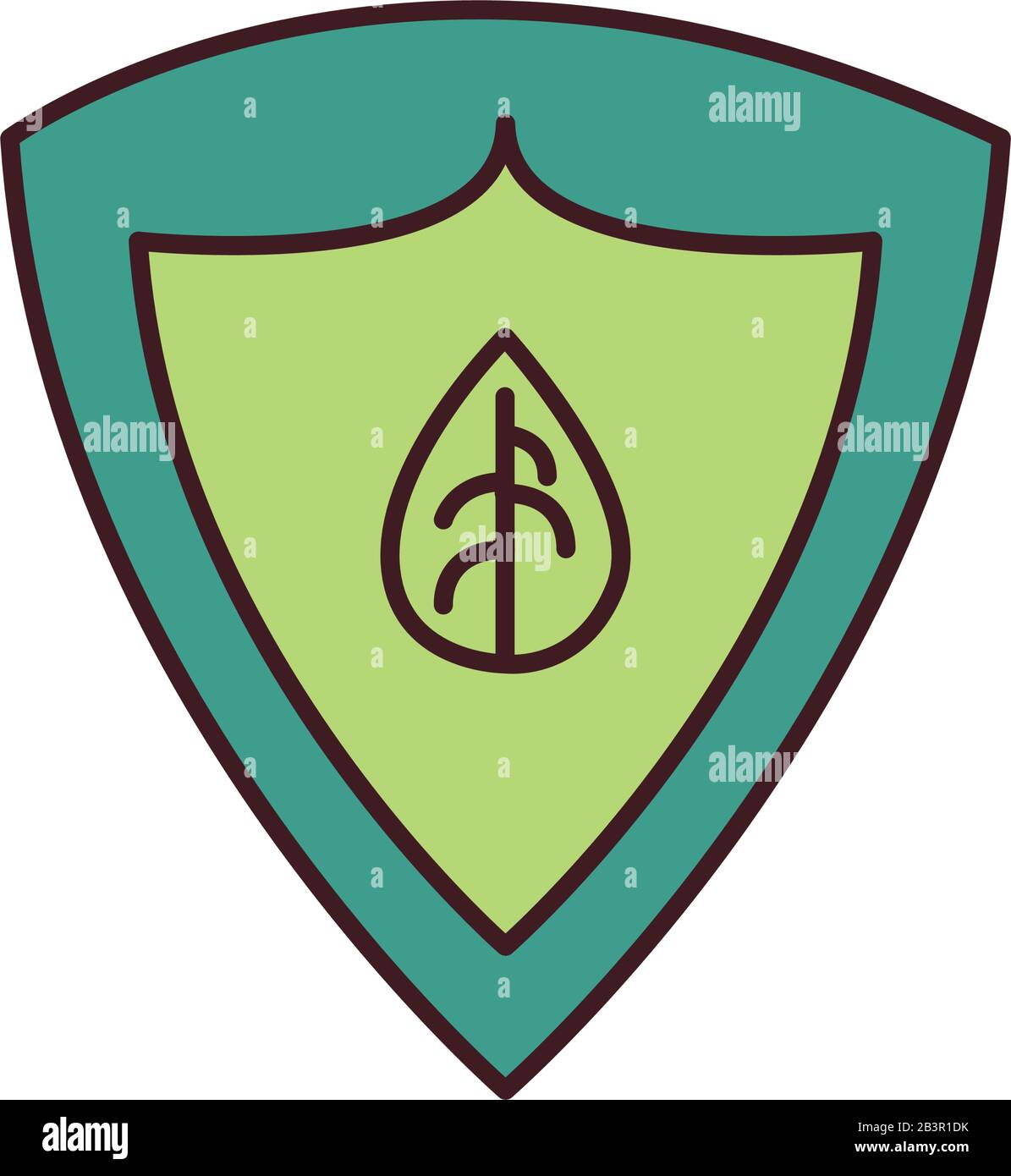 natural leaf inside shield fill style icon design of Floral nature ...