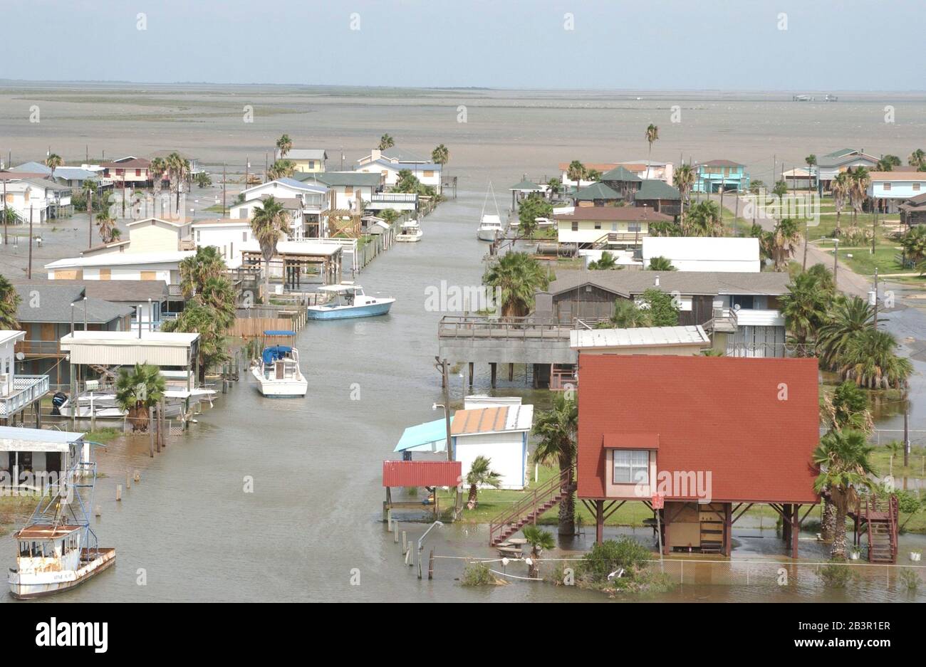 Surfside Beach, Texas USA, September 23, 2005: Storm surge from ...