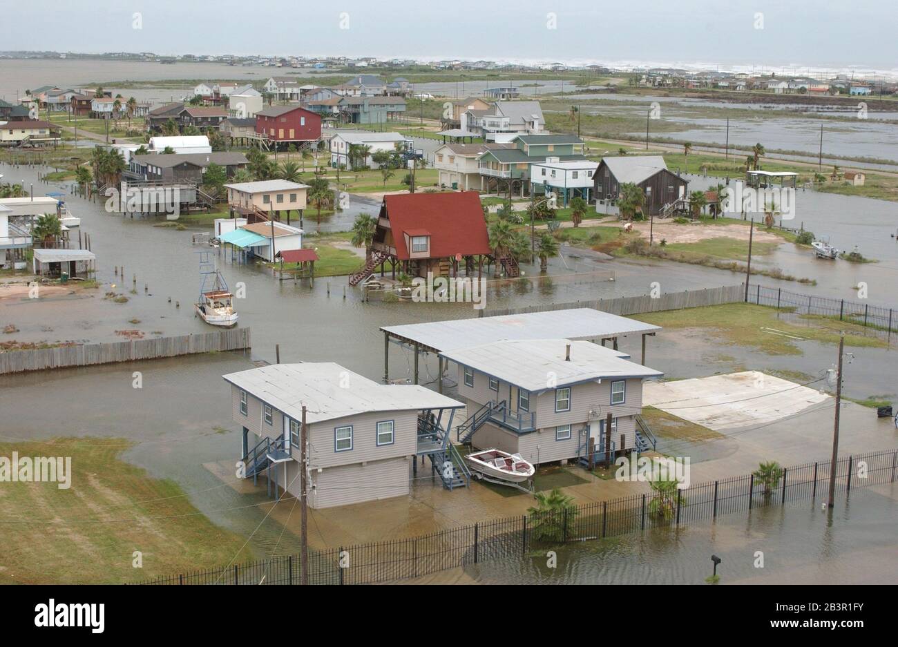Surfside Beach, Texas USA, September 23, 2005: Storm surge from ...