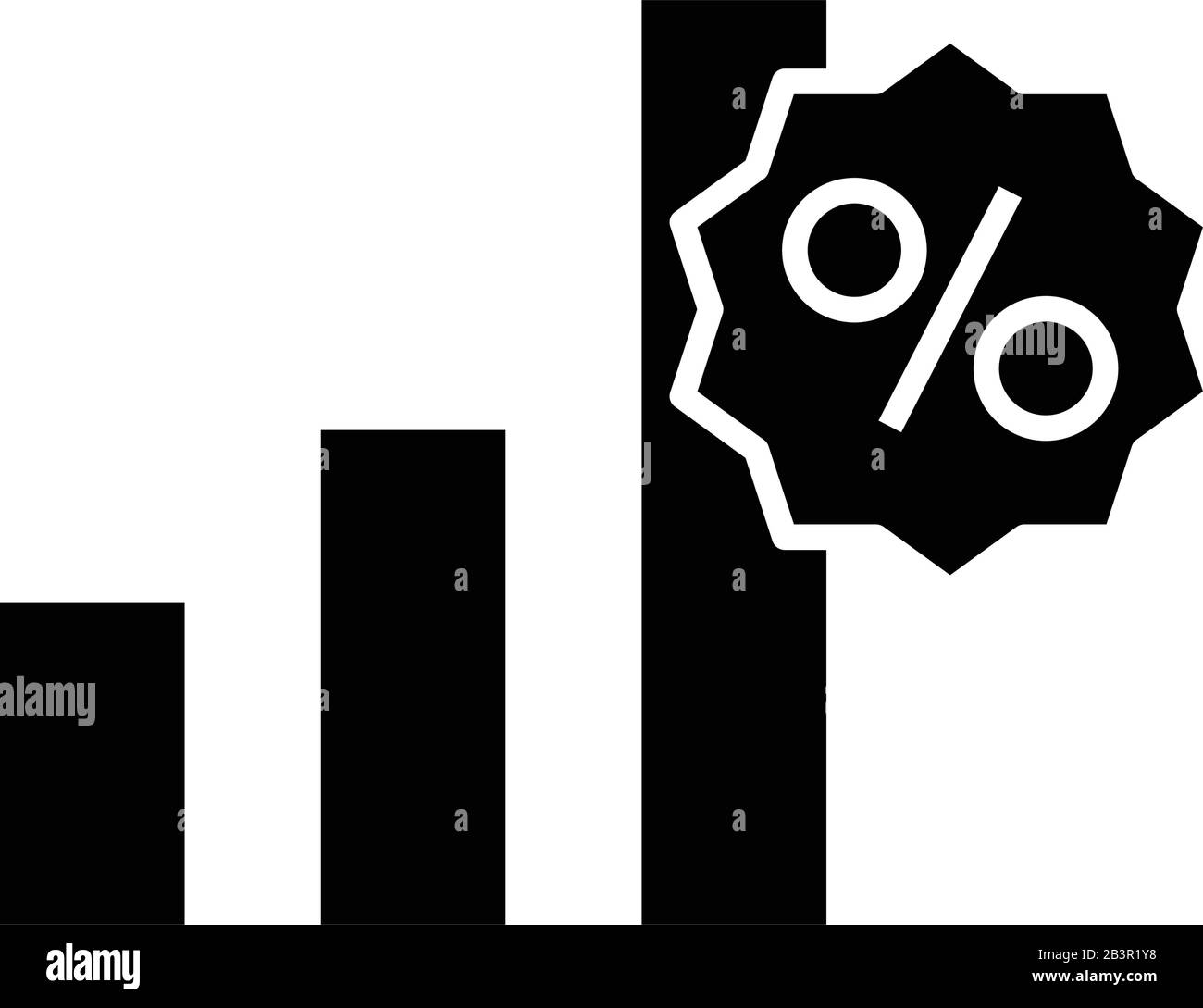 Sales graphic black icon, concept illustration, vector flat symbol ...