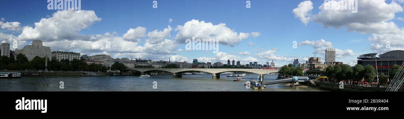 panoramic view of the River Thames showing bridge and skyline Stock ...