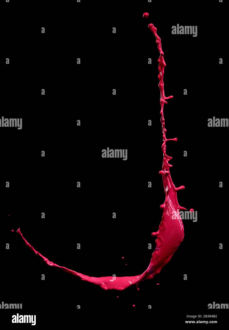 Beautiful red paint splashes isolated on black background Stock Photo ...