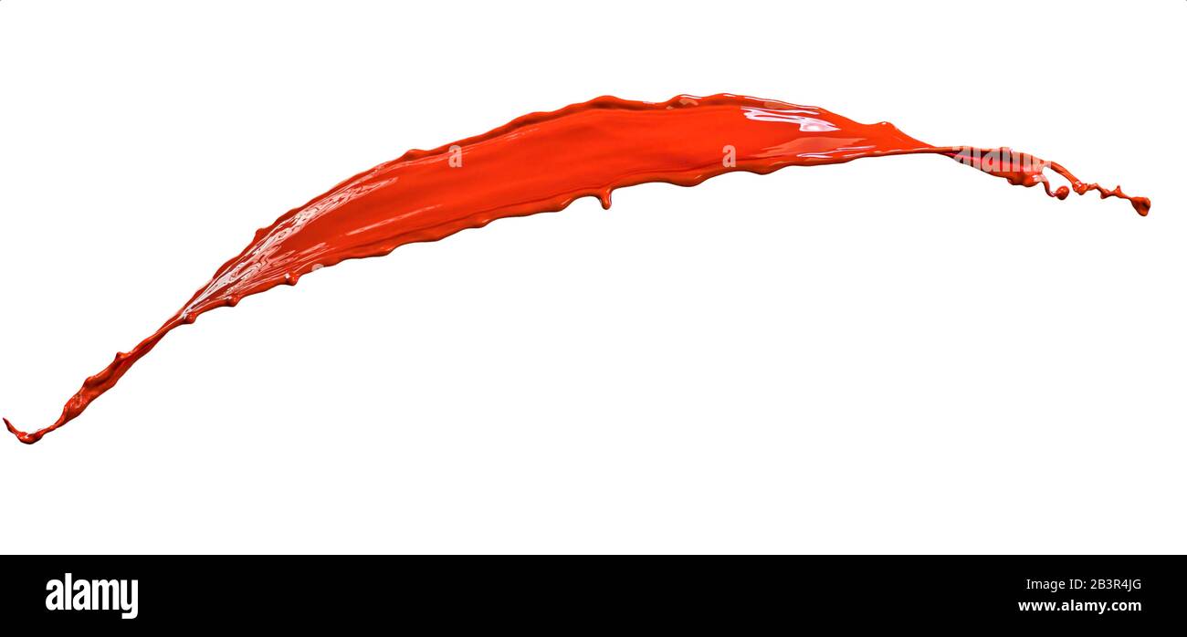 Beautiful red paint splashes isolated on white background Stock Photo ...