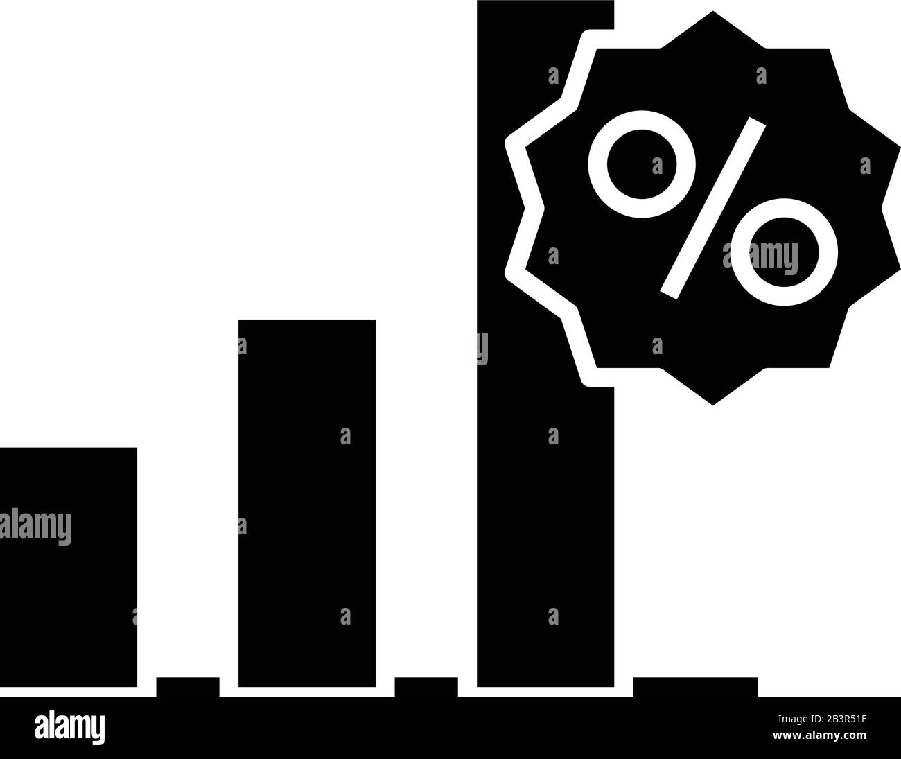 Sales chart black icon, concept illustration, vector flat symbol, glyph ...