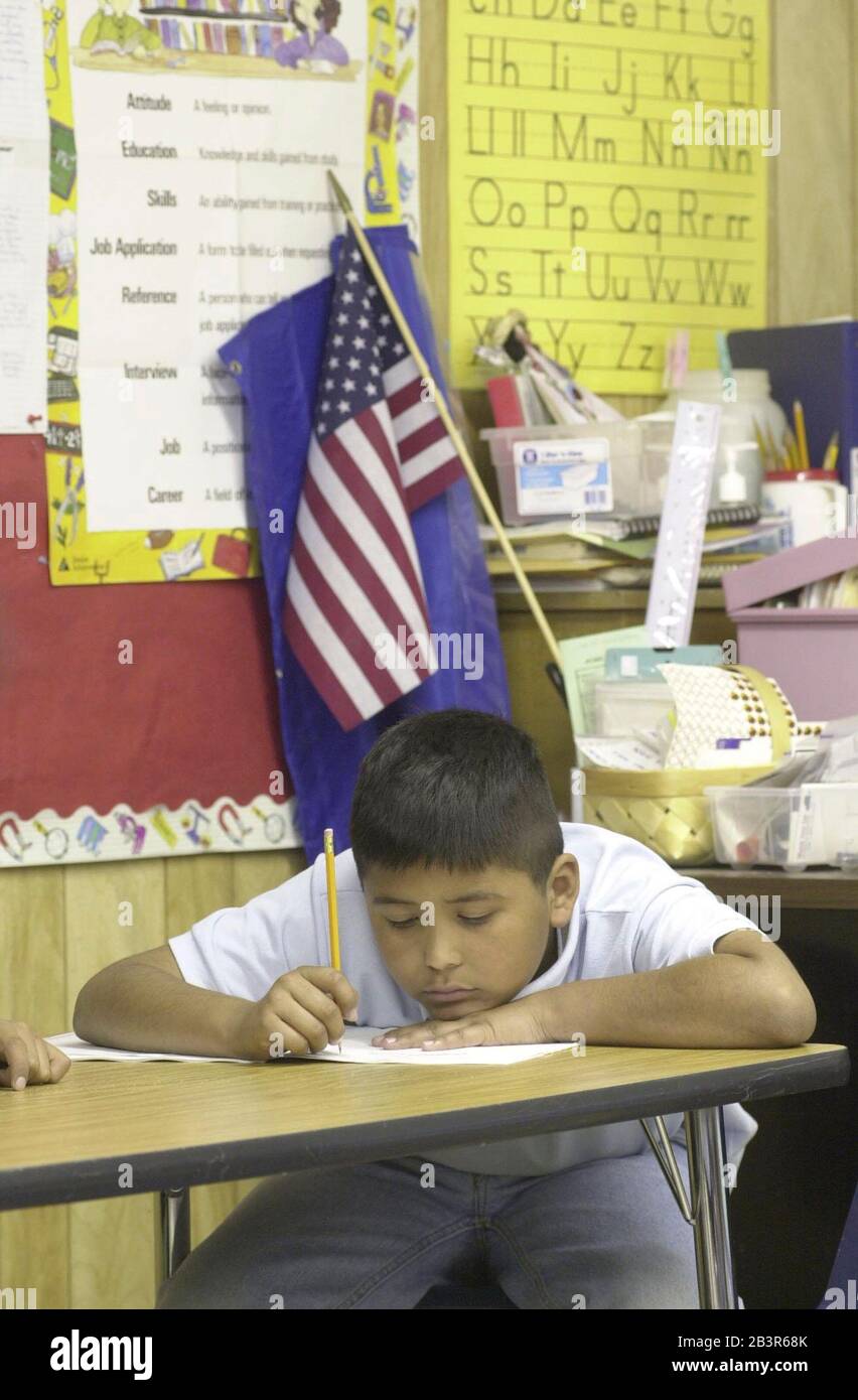 Boy taking standarized test hi-res stock photography and images - Alamy