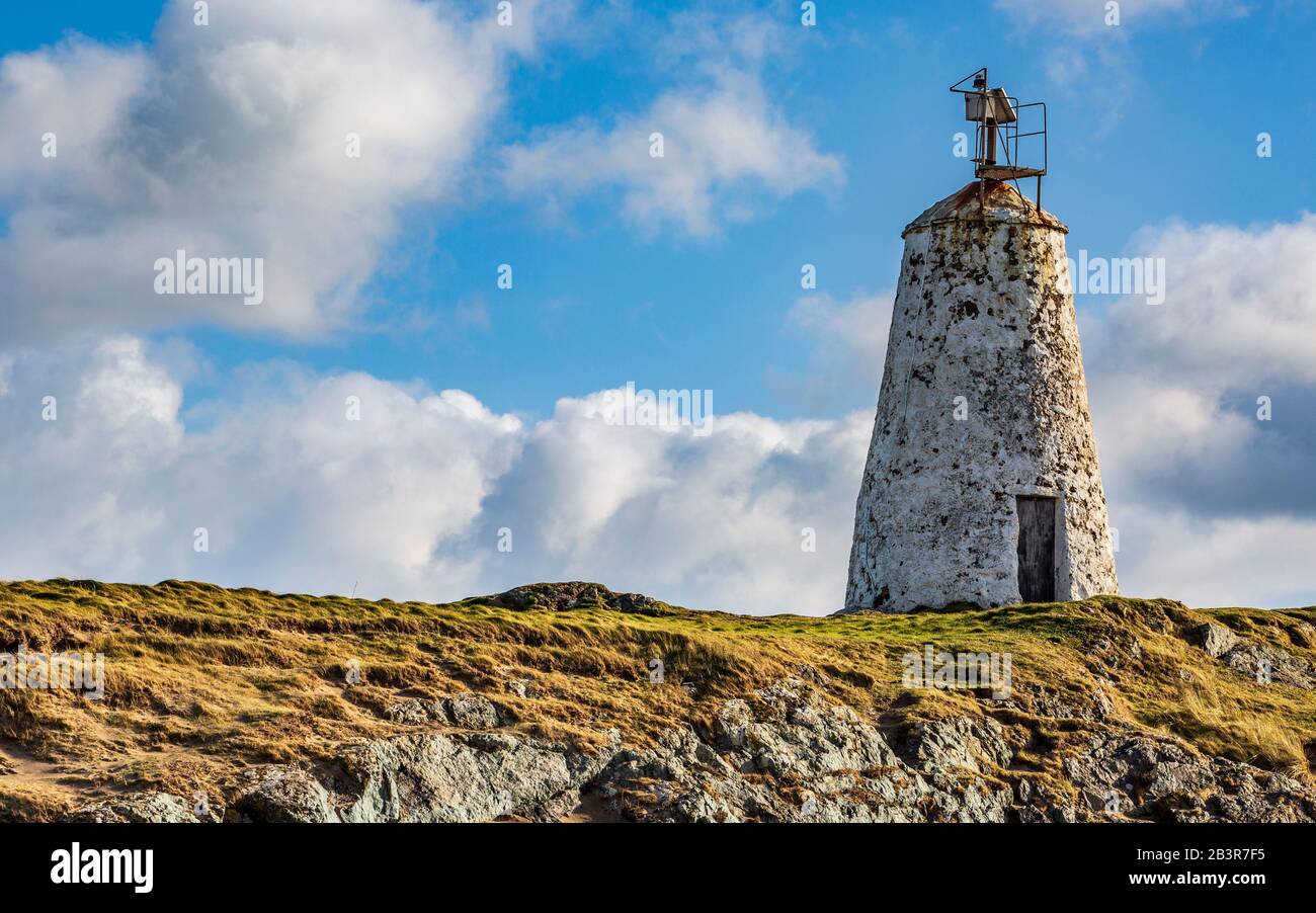 The original Twr Bach lighthouse on Llanddwyn island, Anglesey Stock ...