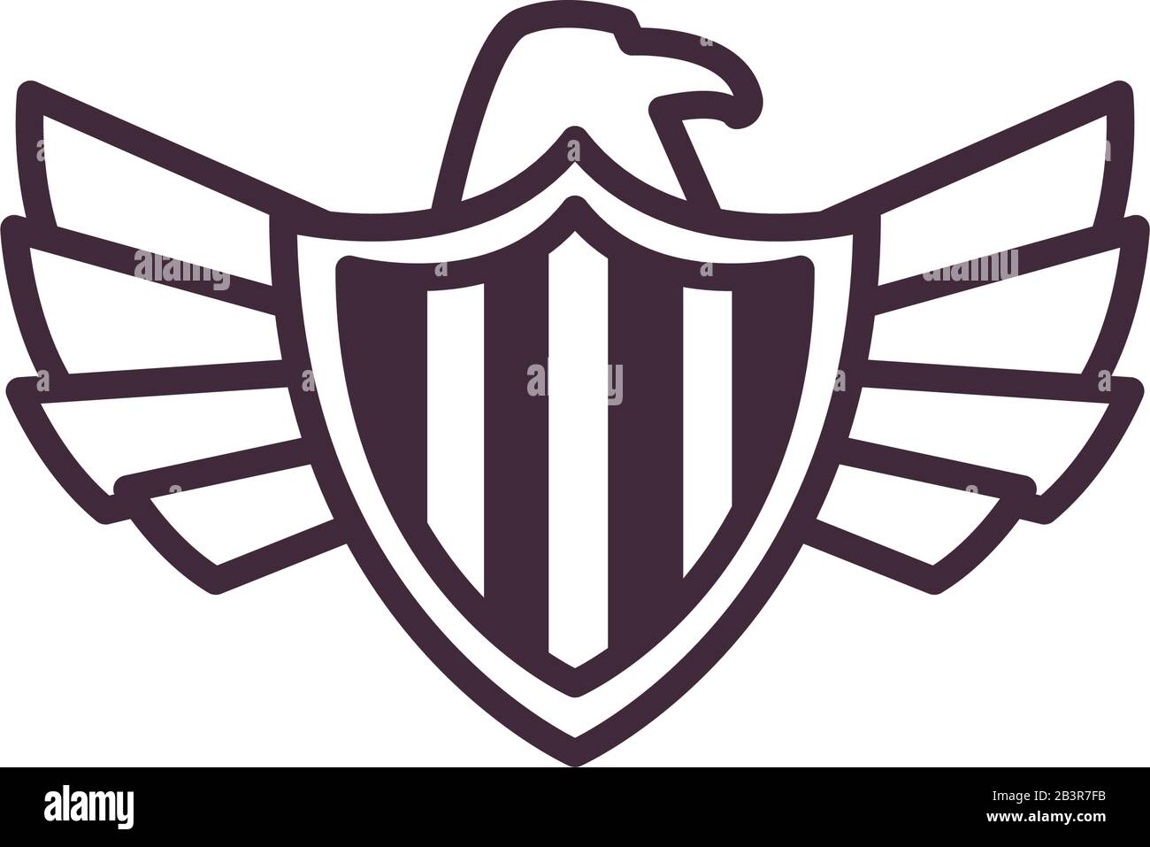 Usa eagle with flag shield line style icon design, United states ... Usa eagle with flag shield line style icon design, United states ...