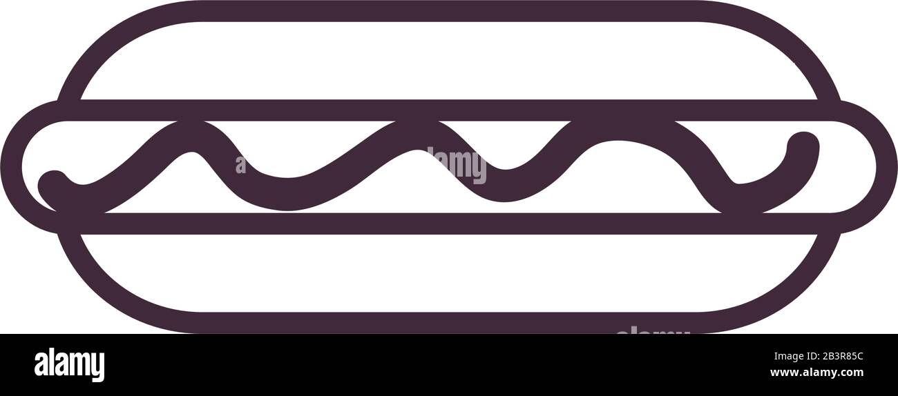 hot dog line style icon design, Eat food restaurant menu dinner lunch ...