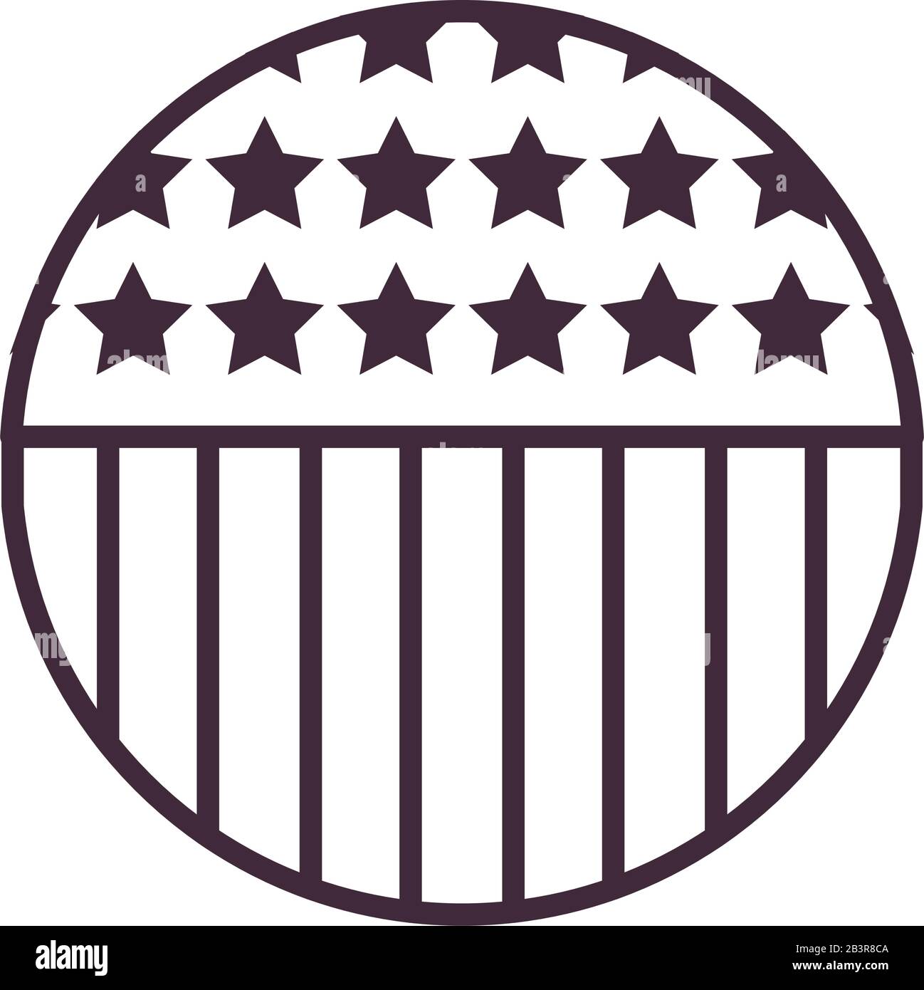 Usa flag circle line style icon design, United states america ...