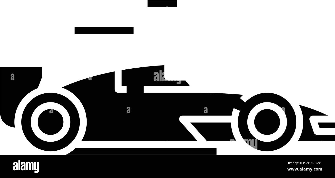 Race car black icon, concept illustration, vector flat symbol, glyph ...