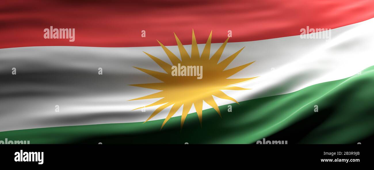 Kurdistan sign symbol. Kurdistan national flag waving texture ...