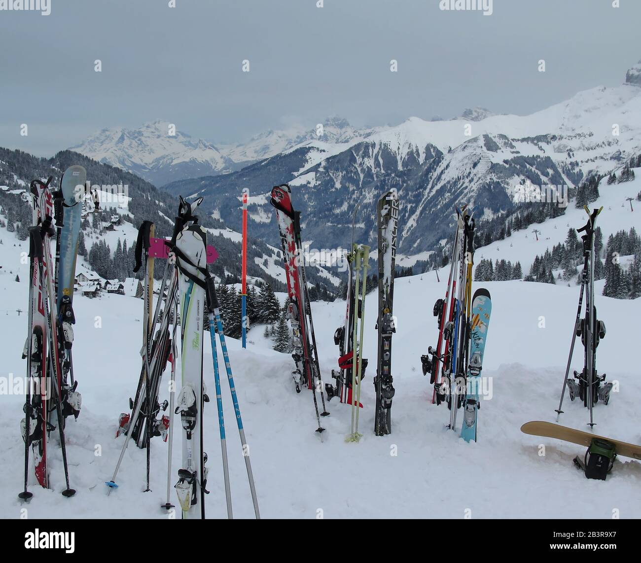 Ski, Skipiste, Les Crosets, Wallis, Schweiz Stock Photo - Alamy