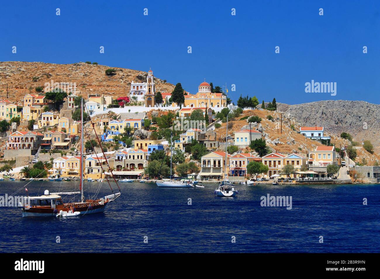 The church at the top of Simi island in Greece Stock Photo - Alamy