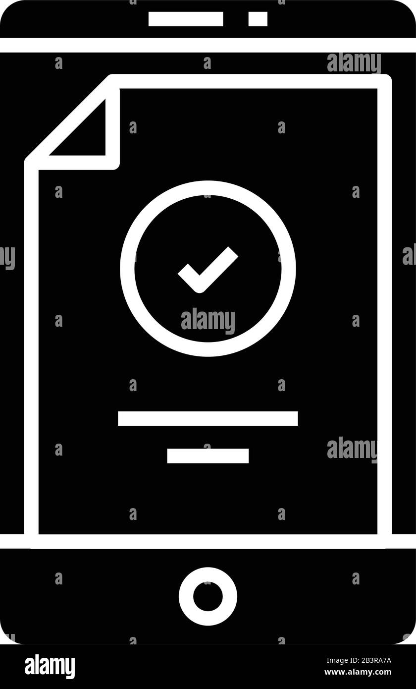 Receipt black icon, concept illustration, vector flat symbol, glyph ...