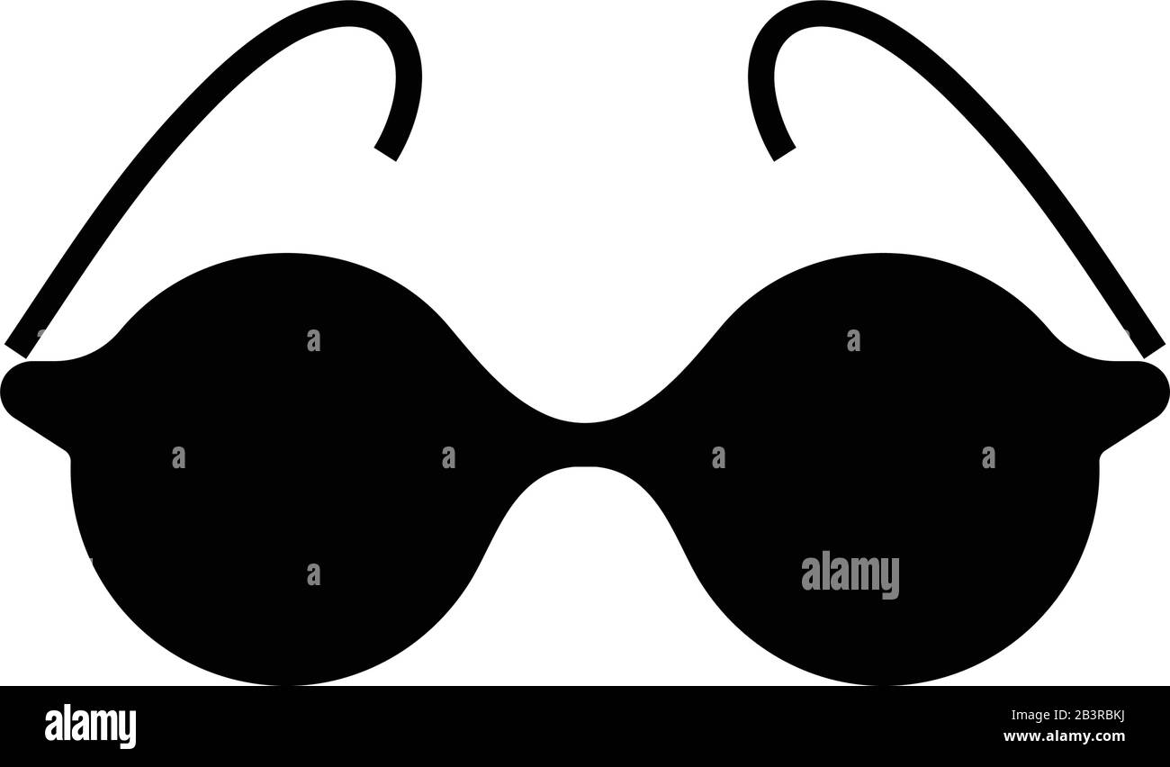 Round glasses black icon, concept illustration, vector flat symbol ...