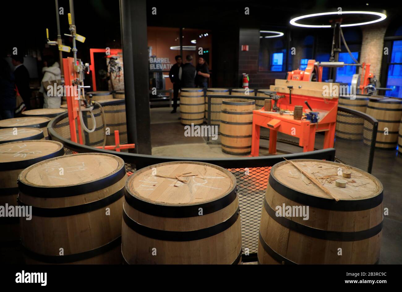 Making Bourbon whiskey barrels in Old Forester Distilling Co ...