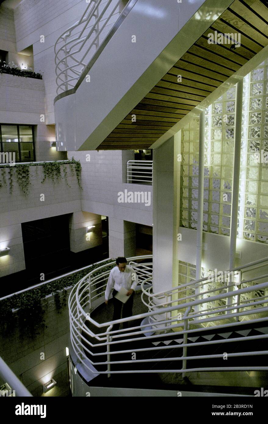Austin Texas USA, 1991: Interior of new 3M Austin Center office ...