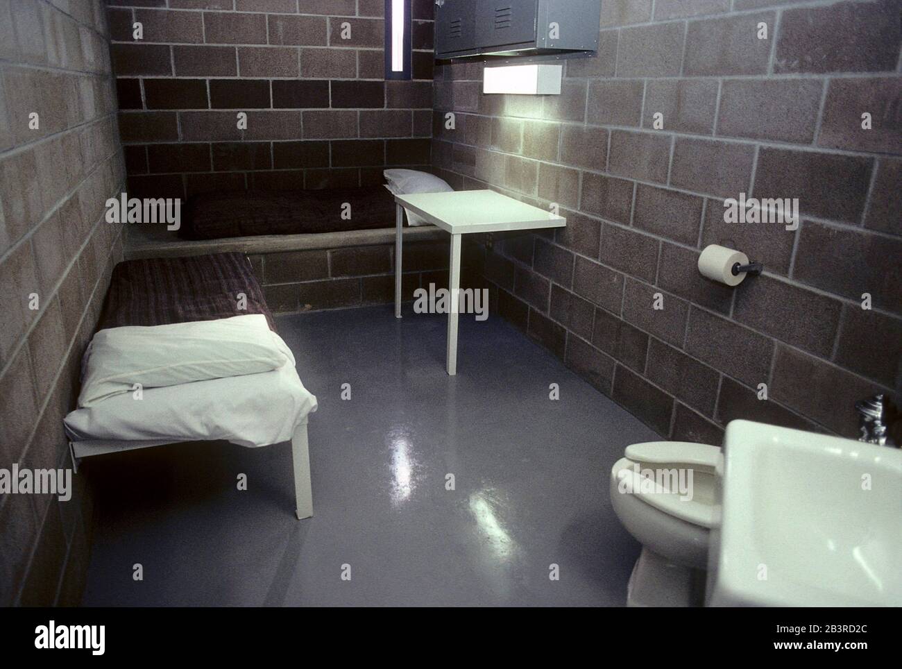 Kyle, Texas USA, circa 1989: Open house visit to view cells in private ...