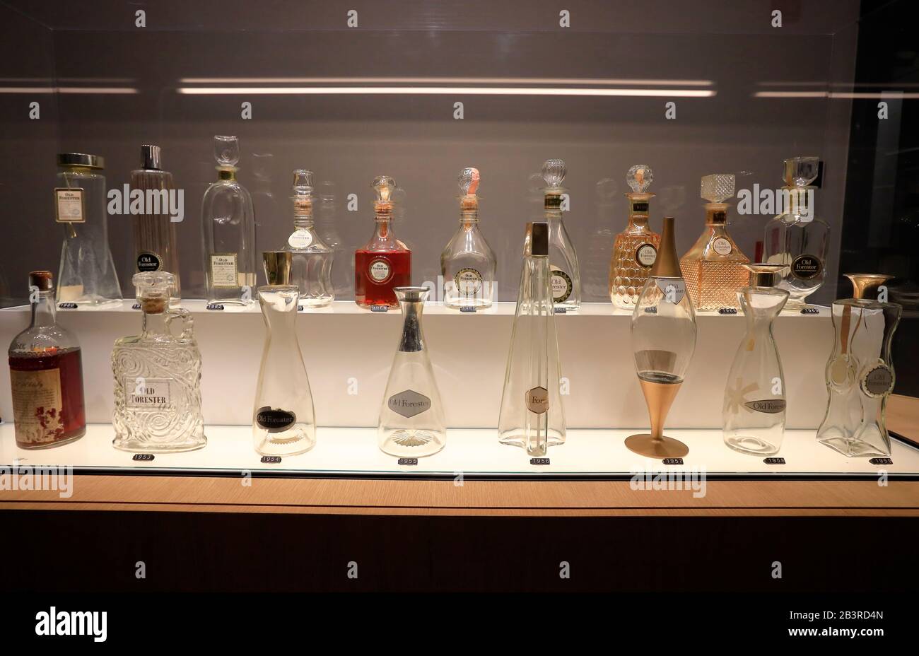 The collection of designed whiskey bottles from different period of Old ...