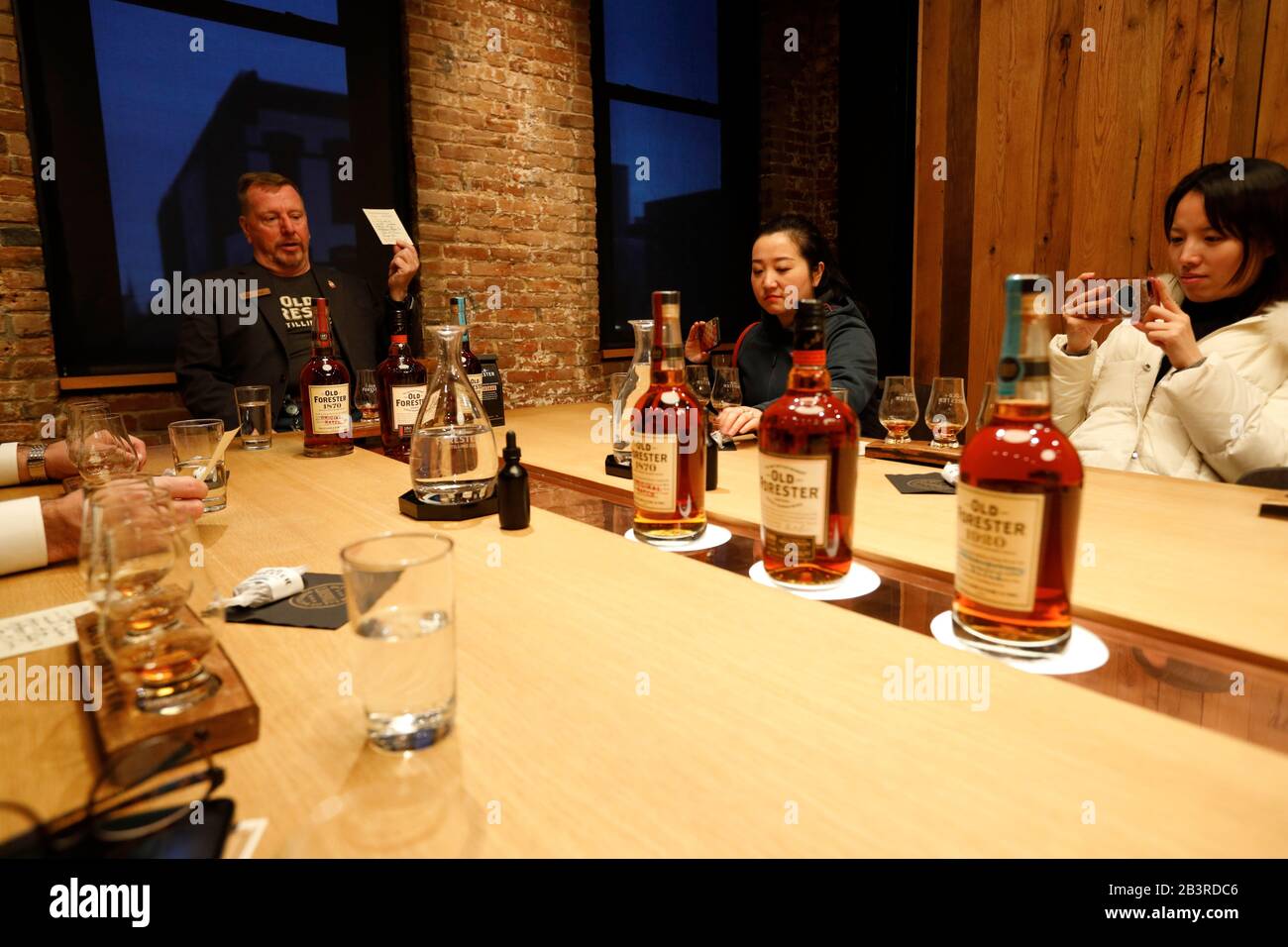 Bourbon whiskey tasting during a tour in Old Forester Distilling Co ...
