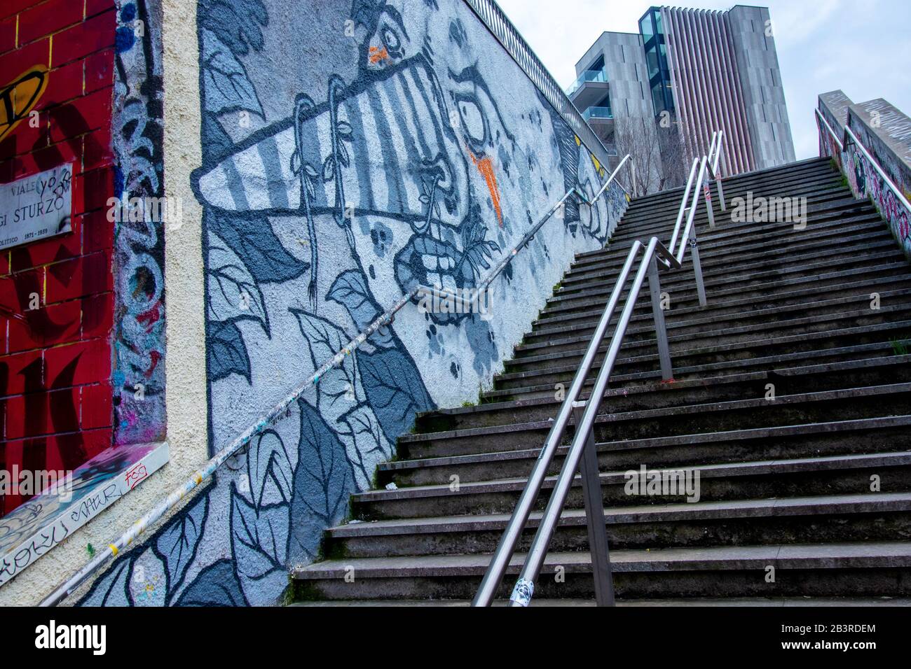 Porta Garibaldi - Staircase with graffiti Stock Photo - Alamy