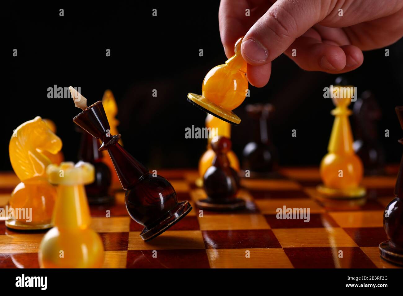 Man making checkmate progress Stock Photo - Alamy