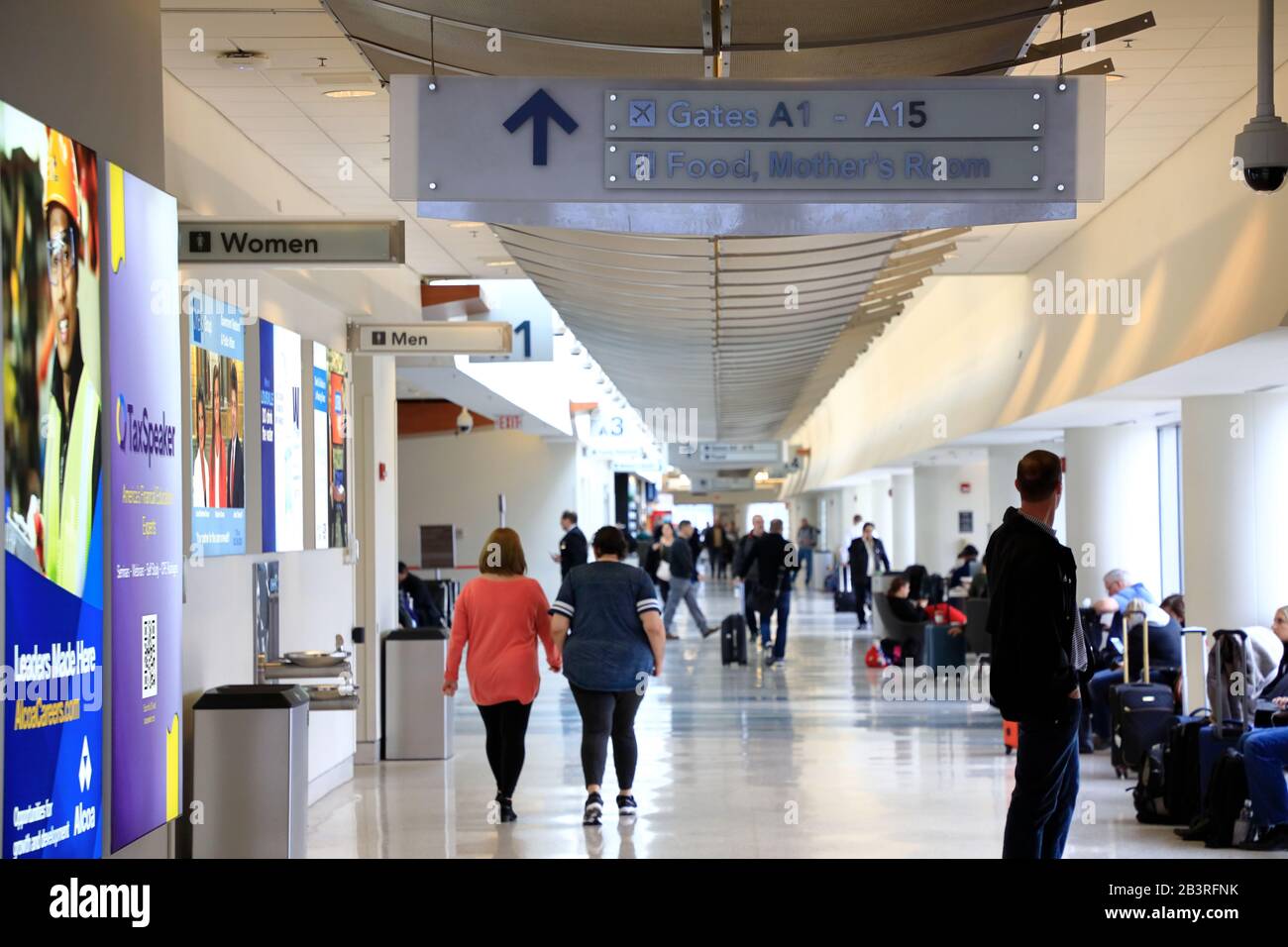Interior view of Louisville Muhammad Ali International Airport.Louisville.Kentucky.USA Stock ...