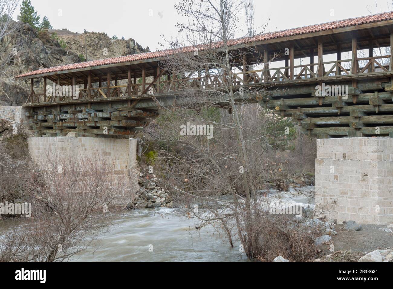 The Bayramoren Bridge. This wooden made bridge is in Bayramoren ...