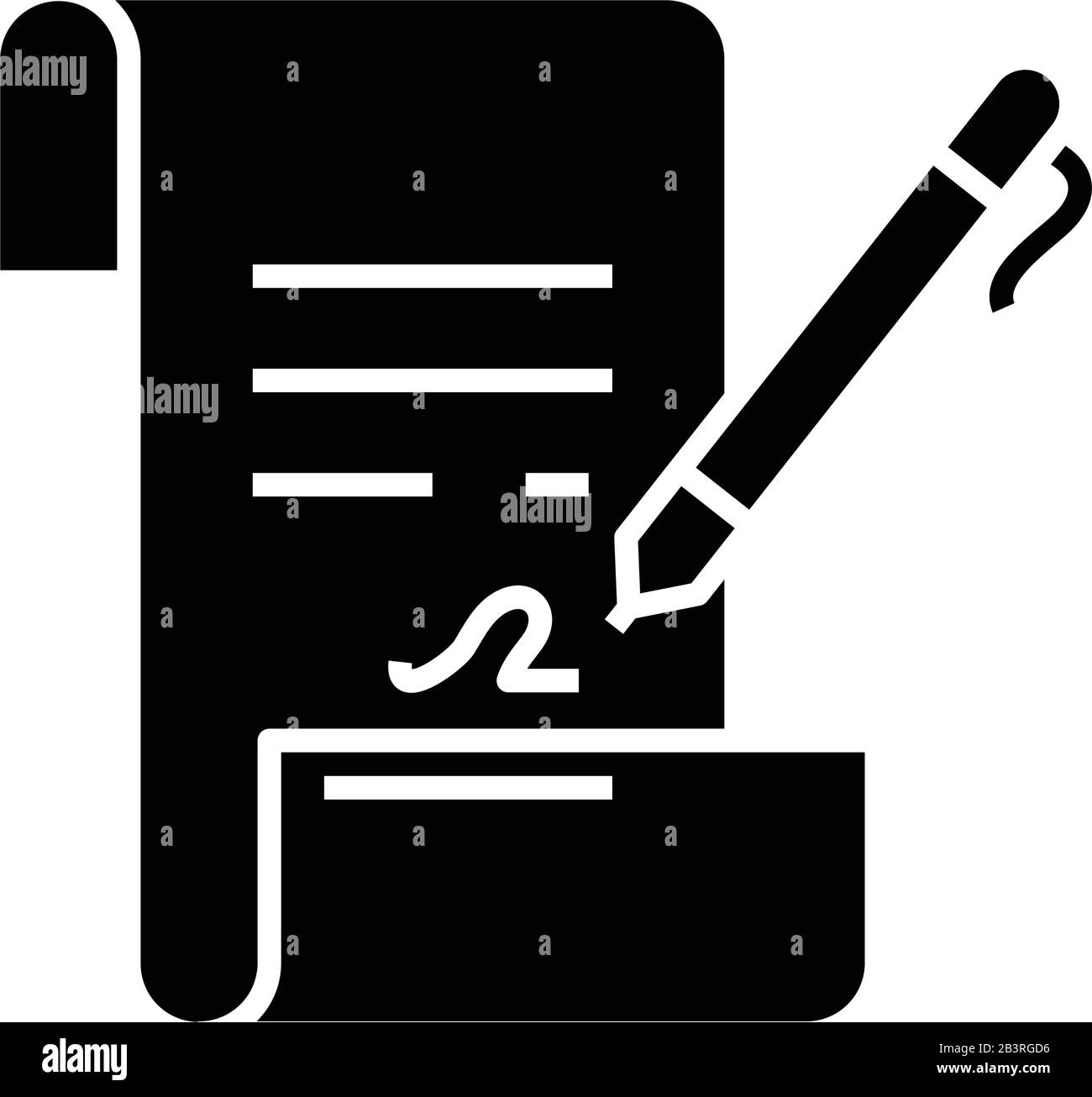 Script black icon, concept illustration, vector flat symbol, glyph sign ...