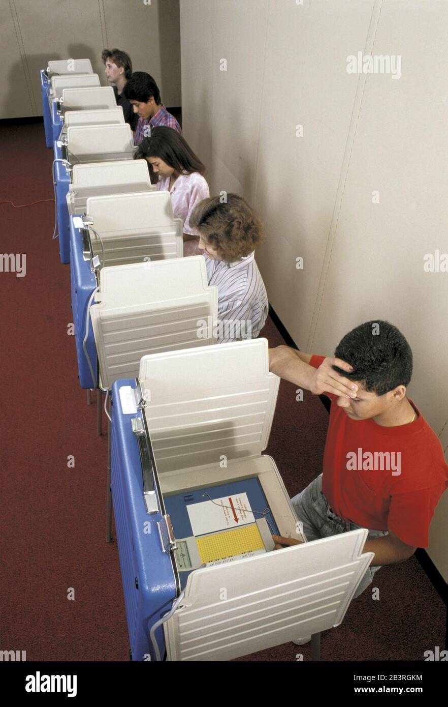 Austin Texas USA, circa 1990: 18-year-olds votes for the first time in ...